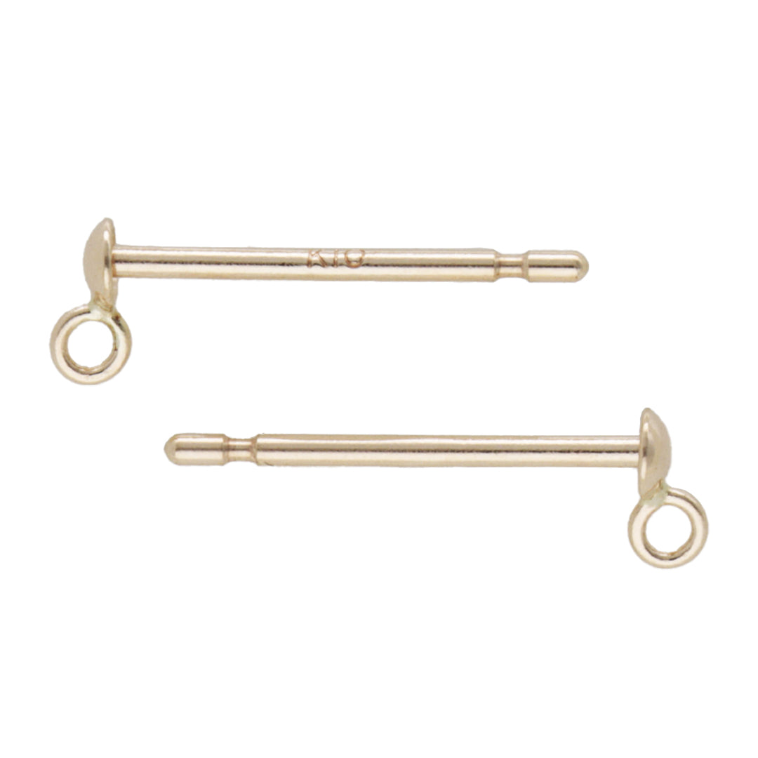 K10YG ブラピアス0.7 2mm半玉 — 光・彩ジュエリーパーツショップ